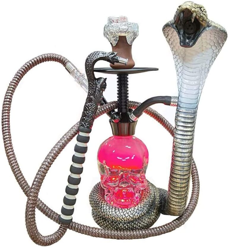 Nargila avec Kit de tuyaux en silicone, lumière LED - Hookah Cobra ...